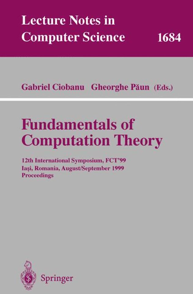 Fundamentals of Computation Theory door Gabriel Ciobanu - Managementboek.nl