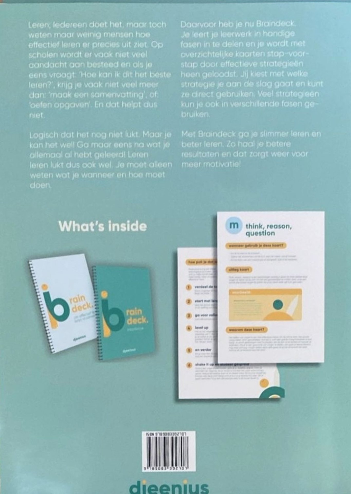 Braindeck - slim leren en studeren - boek - leermethode - VO MBO HBO WO door Floor van Nimmerdor ...