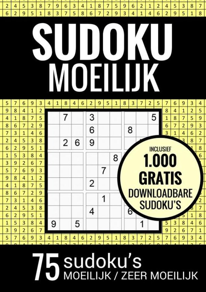 Sudoku Moeilijk / Sudoku Zeer Moeilijk - Puzzelboek: 75 Moeilijke ...